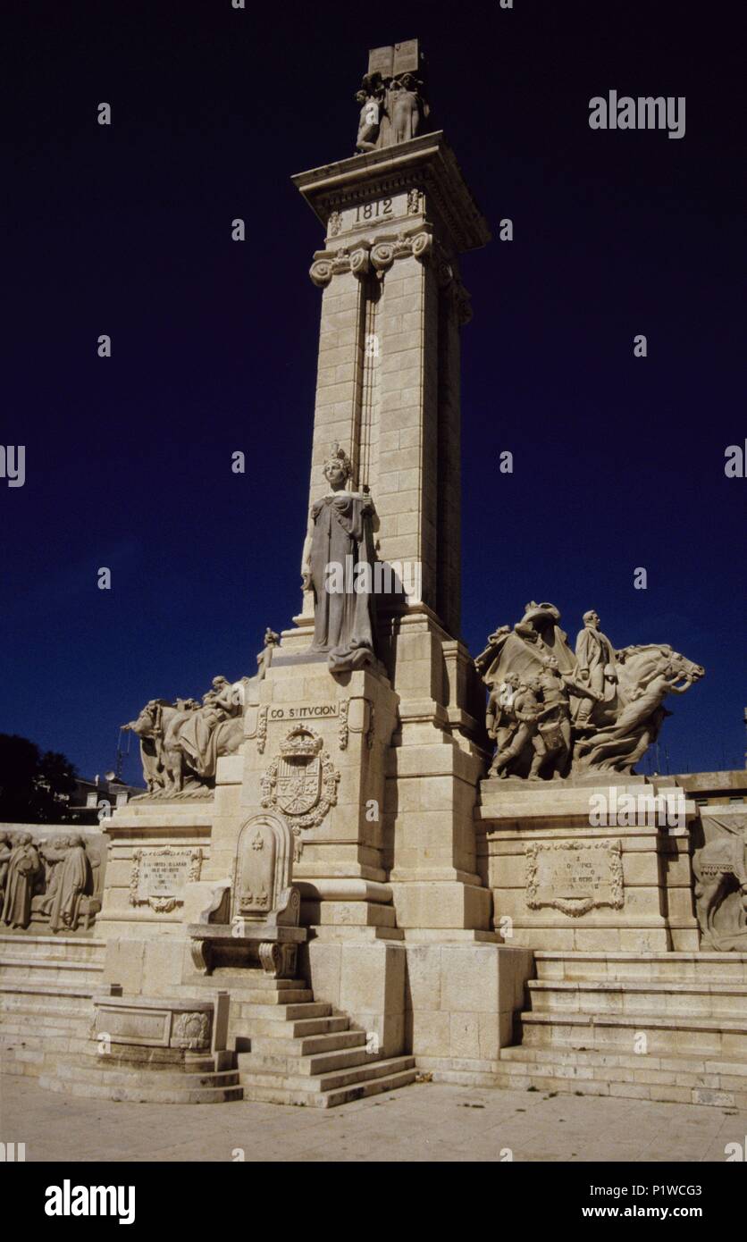 España Square, Monument to Spanish 1812 Constitution ("Las Cortes Stock ...
