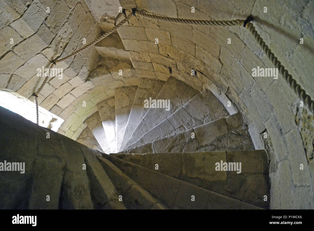 Spiral stairs inside castle hi-res stock photography and images - Alamy