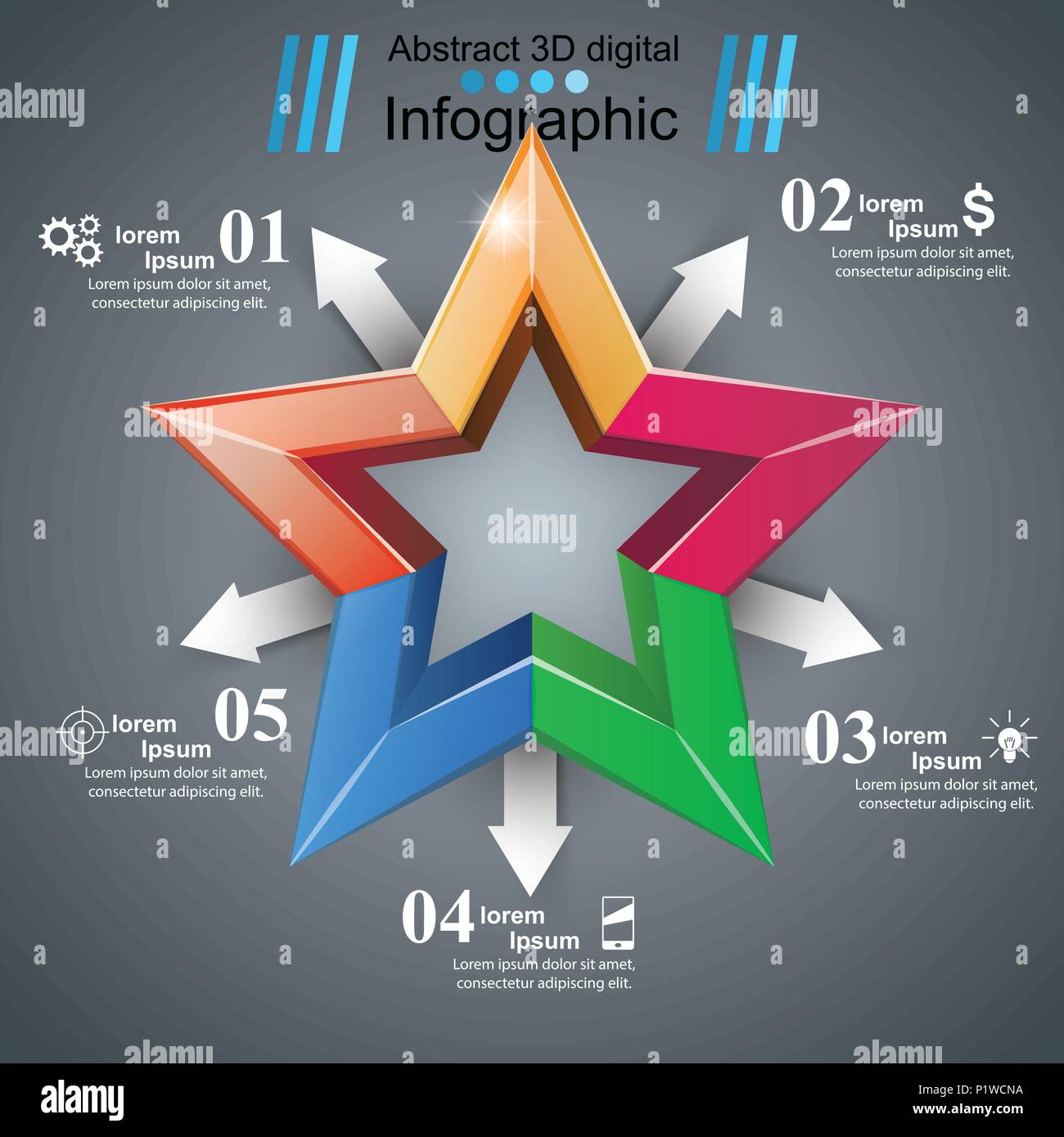 Color star - paper origami infographic Stock Vector Image & Art - Alamy