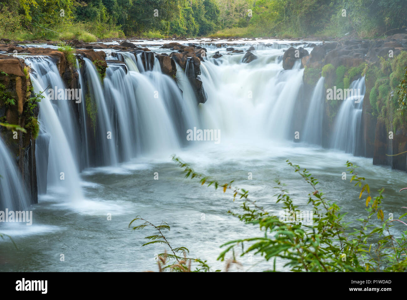 Beautiful waterfall in Laos Stock Photo - Alamy
