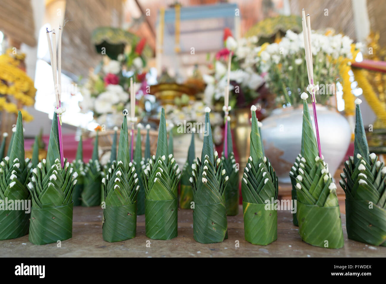 Thai rice offering Stock Photo - Alamy