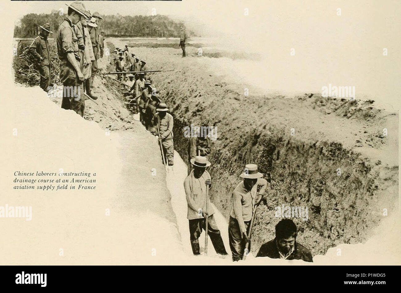 (1919) pic05 - Chinese laborers constructing a drainage at an American ...