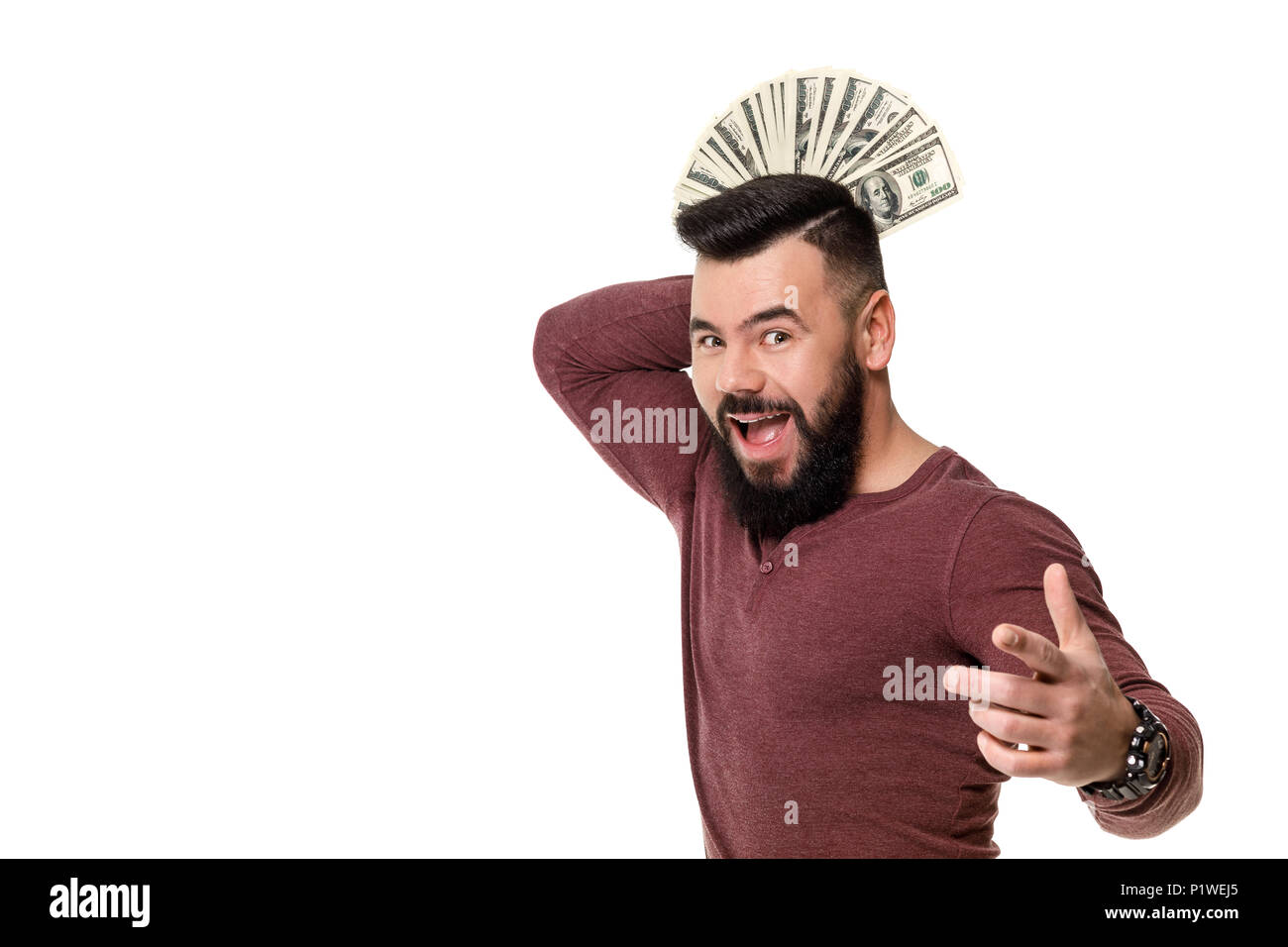 Young man money saving Cut Out Stock Images & Pictures - Alamy