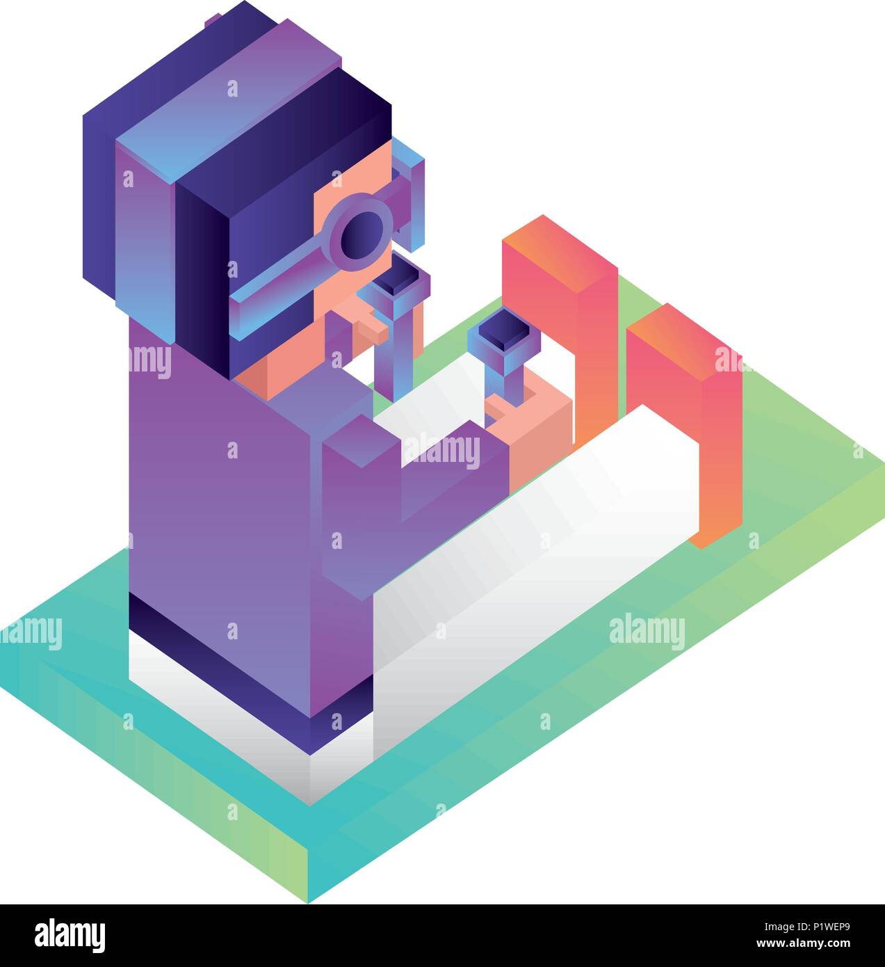 futuristic man isometric avatar vector illustration design Stock Vector ...