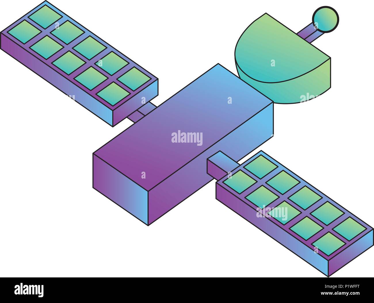 space satellite isometric icon vector illustration design Stock Vector ...