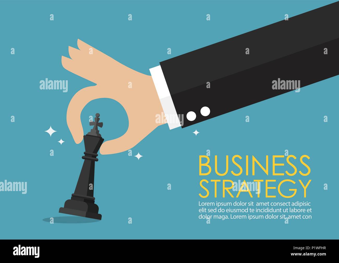 Hand Holding Chess Figure Infographic Business Strategy Concept Stock Vector Image And Art Alamy
