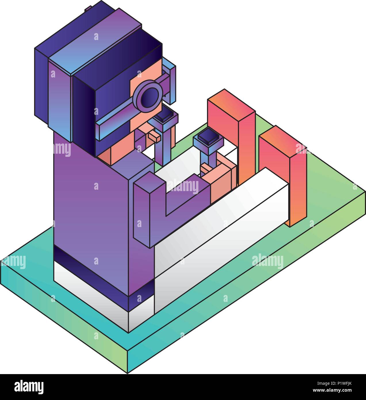 futuristic man isometric avatar vector illustration design Stock Vector ...