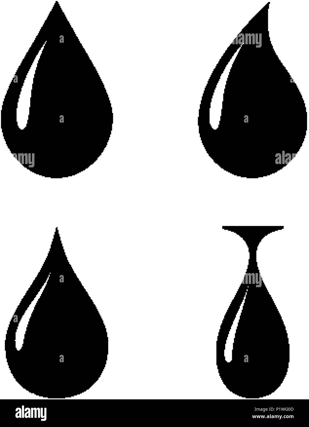 Set of drop icons. Dribble silhouette illustration Stock Vector Image ...