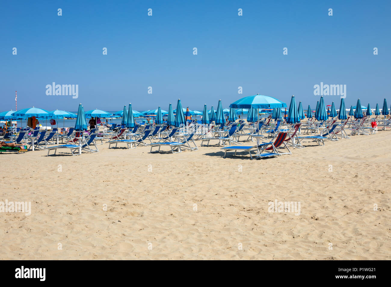 Roseto degli Abruzzi, Italy - June 21, 2017: Beach of Roseto degli ...