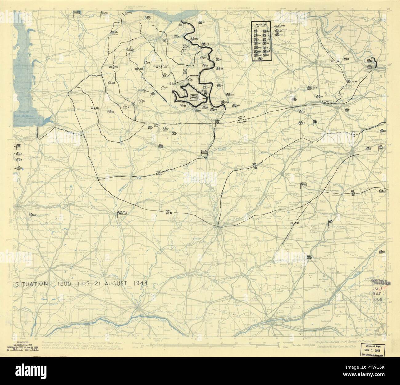 (August 21, 1944), HQ Twelfth Army Group situation map. LOC 2004629115 ...
