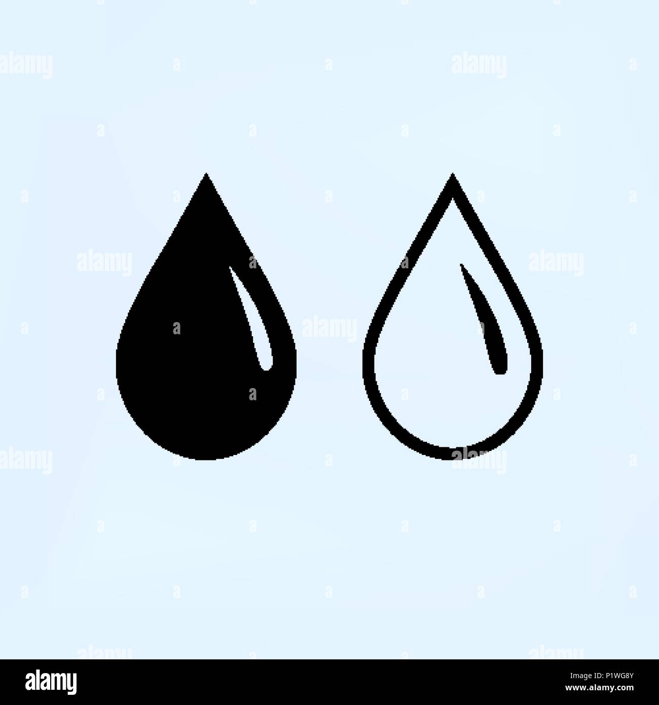 Set of drops. Liquid symbol illustration. Outline waterdrop Stock ...