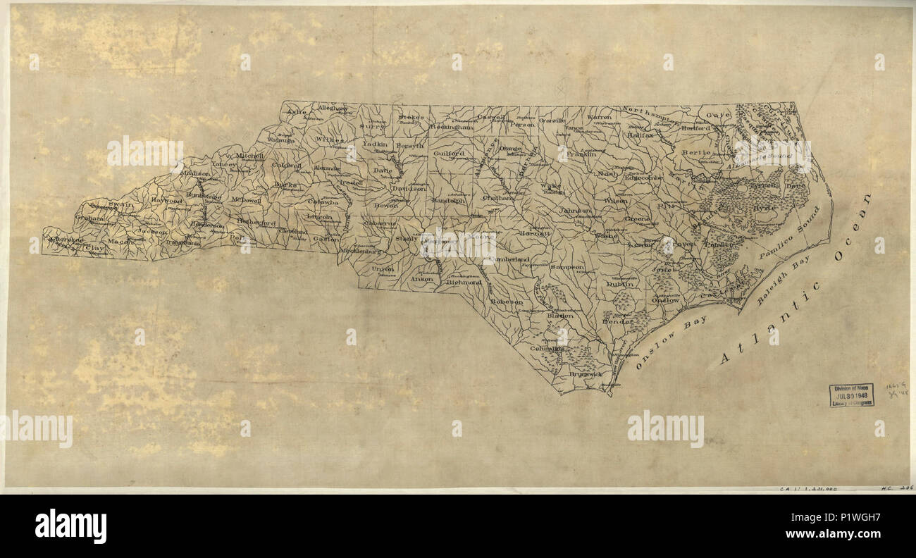 (Base map of North Carolina). LOC 2005625113 Stock Photo - Alamy