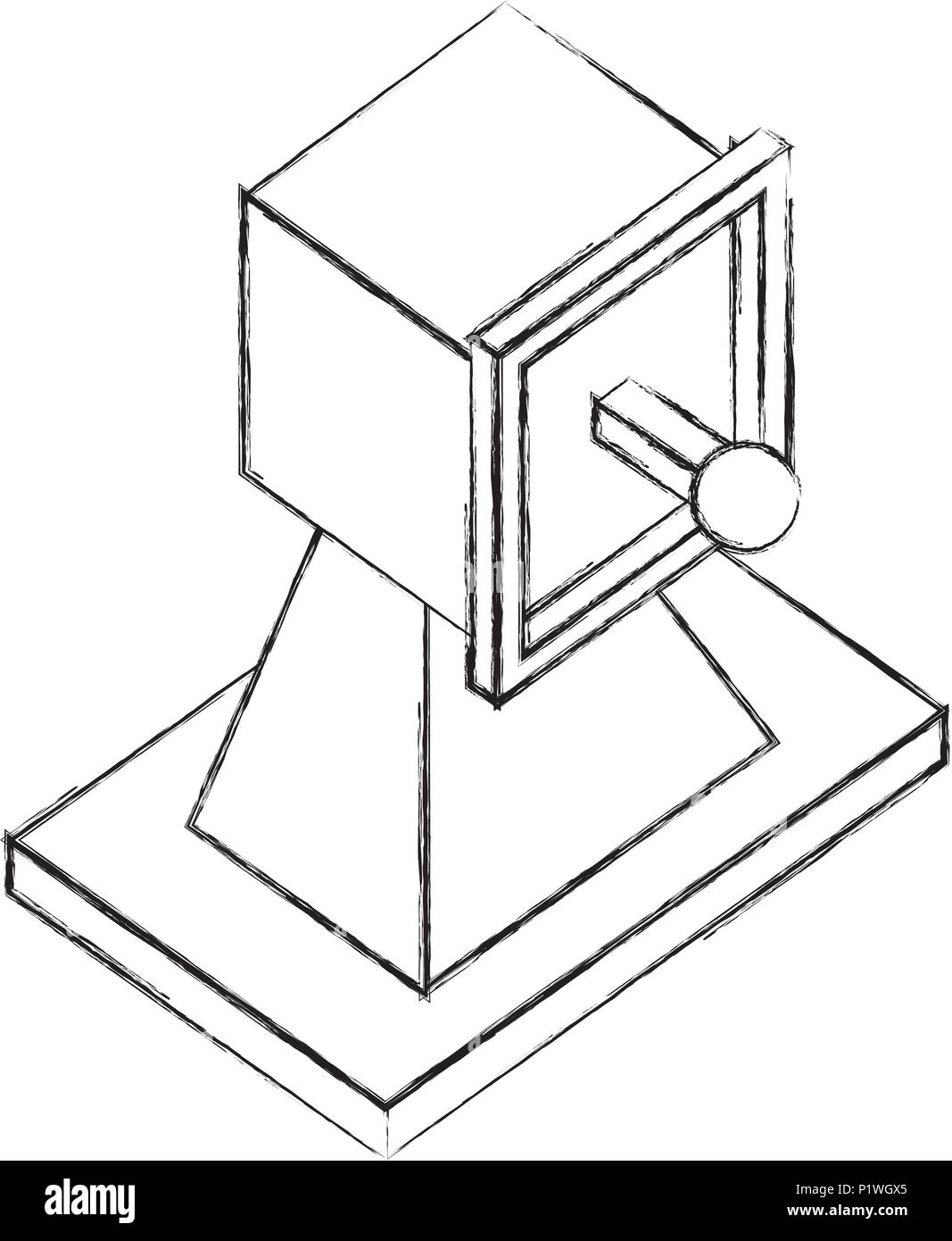 antenna radar communication for broadcasting vector illustration sketch ...