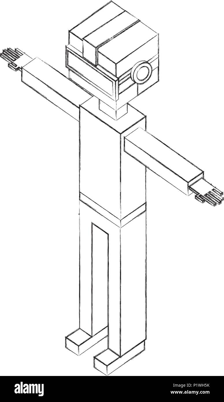 man with open arms using virtual reality goggles vector illustration ...