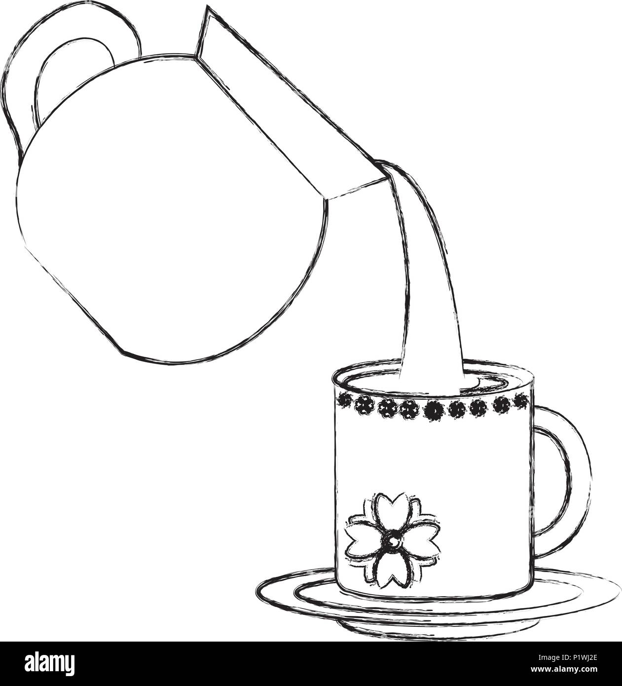 Waiter pouring drinks Stock Vector Images - Alamy