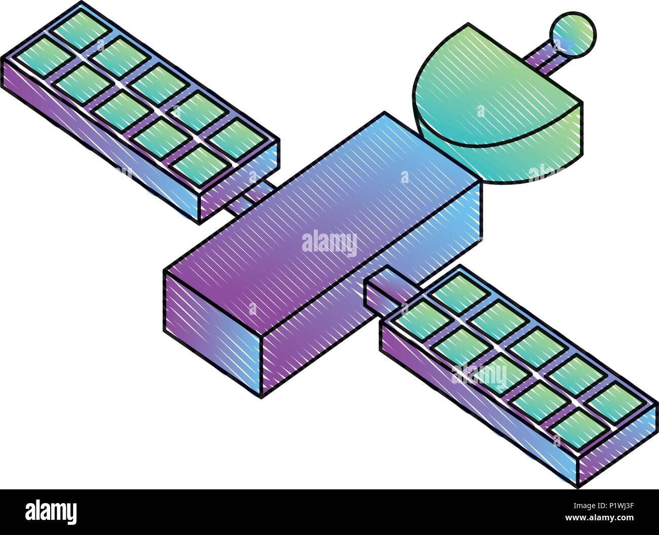 satellite communication transmission signal vector illustration ...