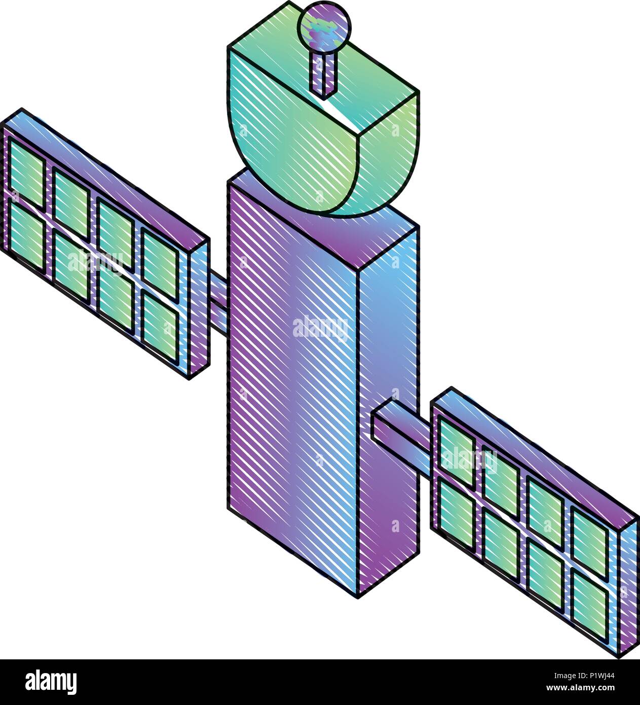 satellite communication transmission signal vector illustration ...
