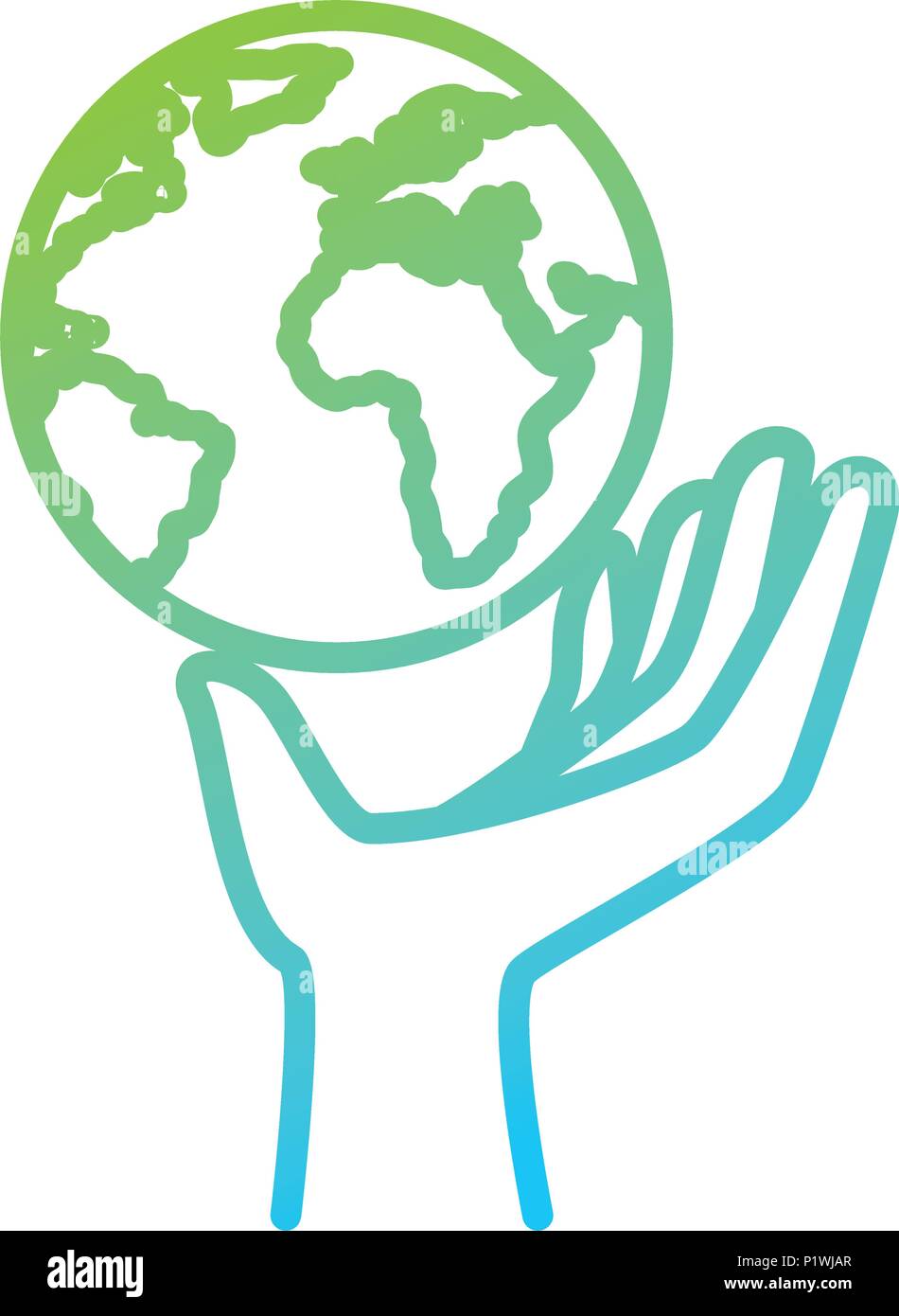 hand lifting the planet earth ecology Stock Vector Image & Art - Alamy
