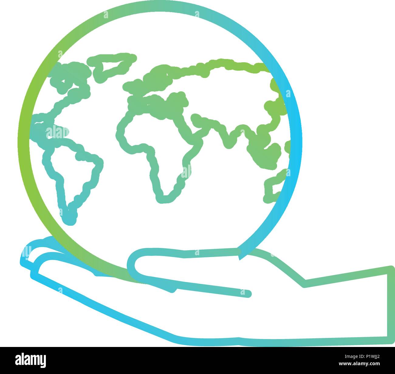 hand lifting the planet earth ecology Stock Vector Image & Art - Alamy