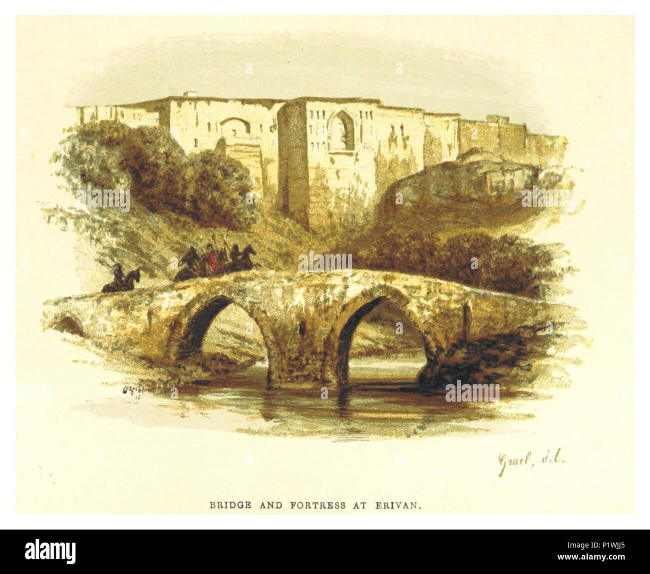 (BL) BRIDGE AND FORTRESS OF ERIVAN Stock Photo - Alamy