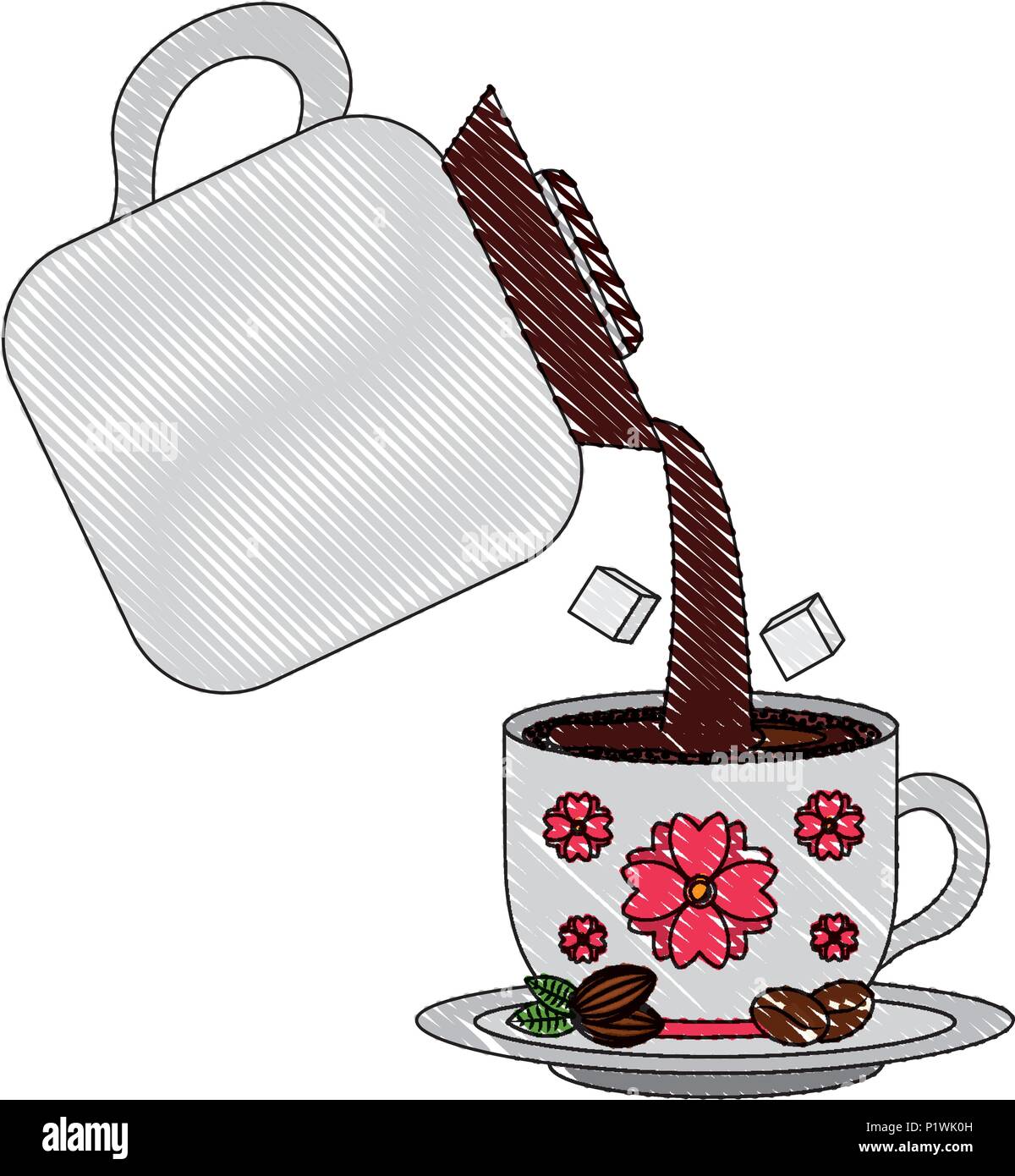 Pouring sugar coffee Stock Vector Images - Alamy Pouring sugar coffee Stock Vector Images - Alamy
