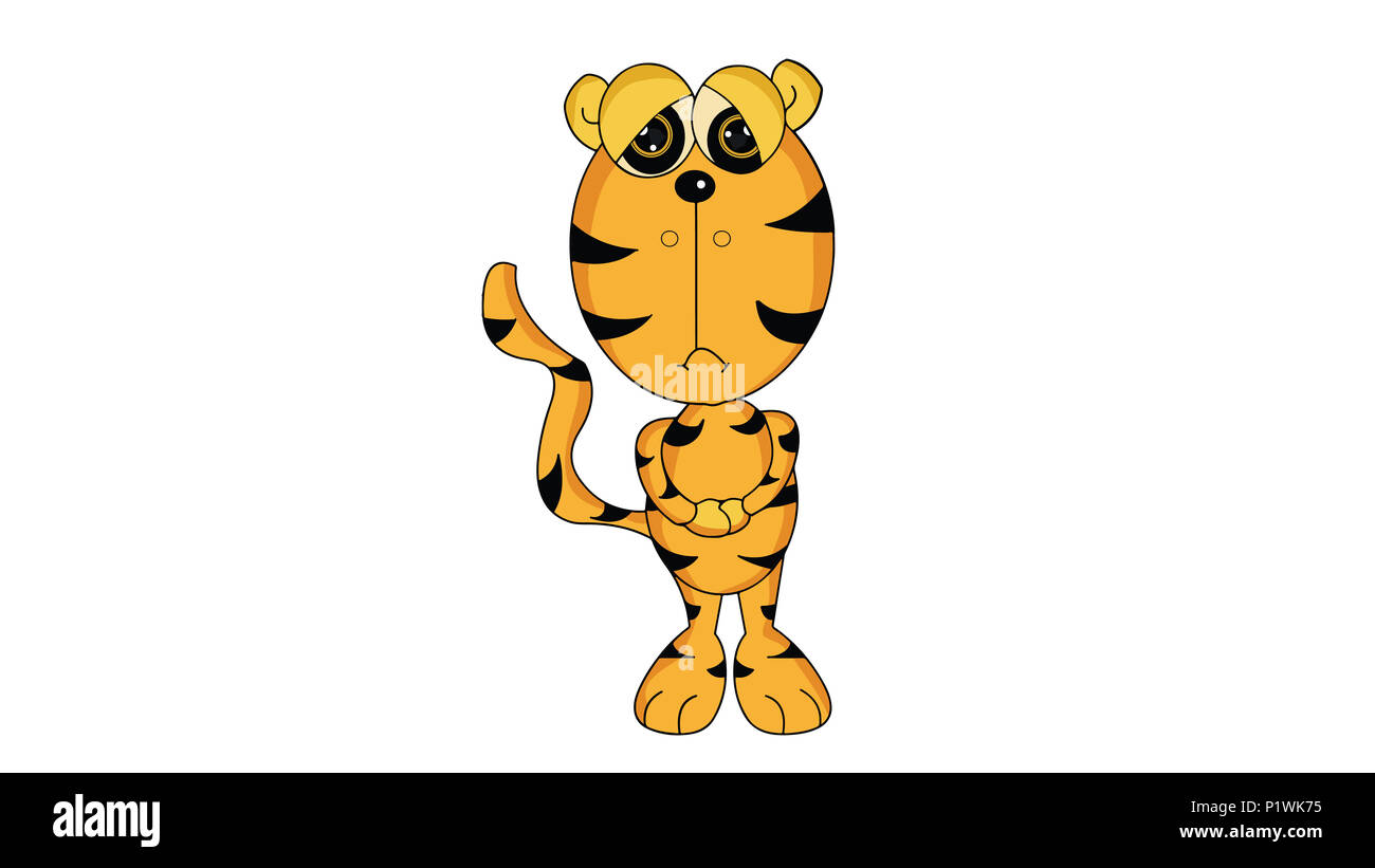 Cartoon sad tiger hi-res stock photography and images - Alamy