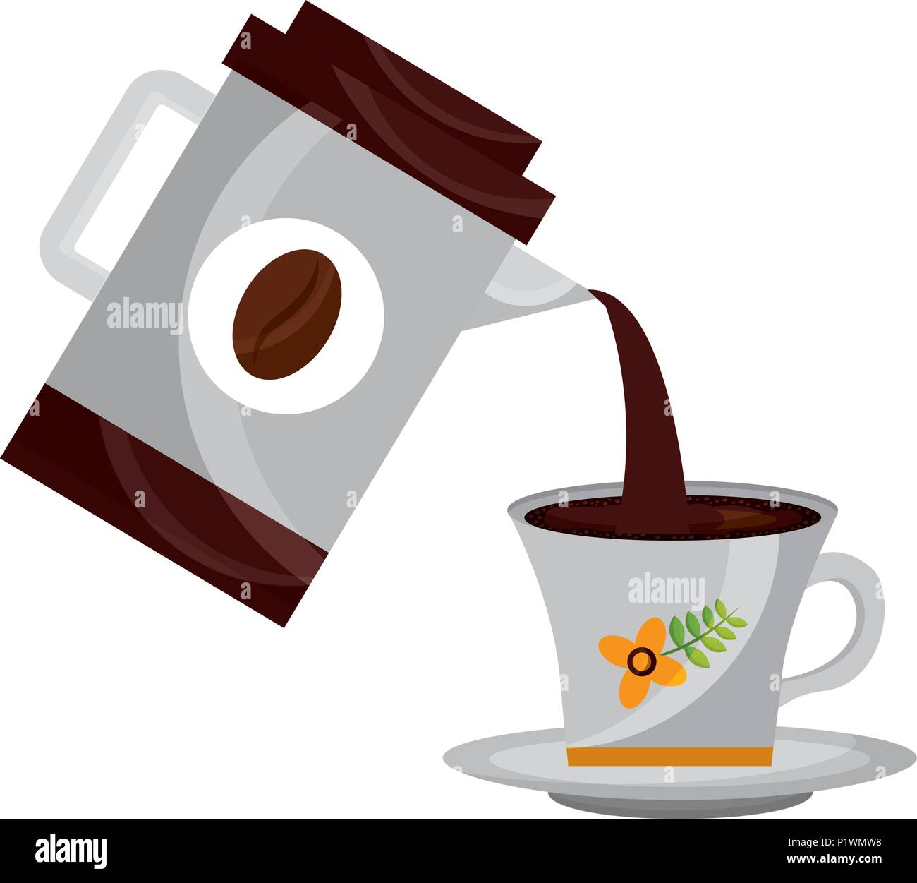 Pouring fresh brewed coffee ceramic Stock Vector Images - Alamy