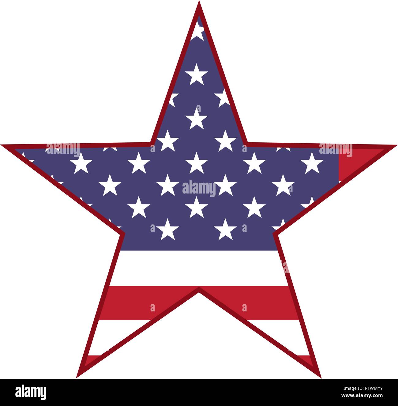 usa flag shaped star national sign vector illustration Stock Vector ...