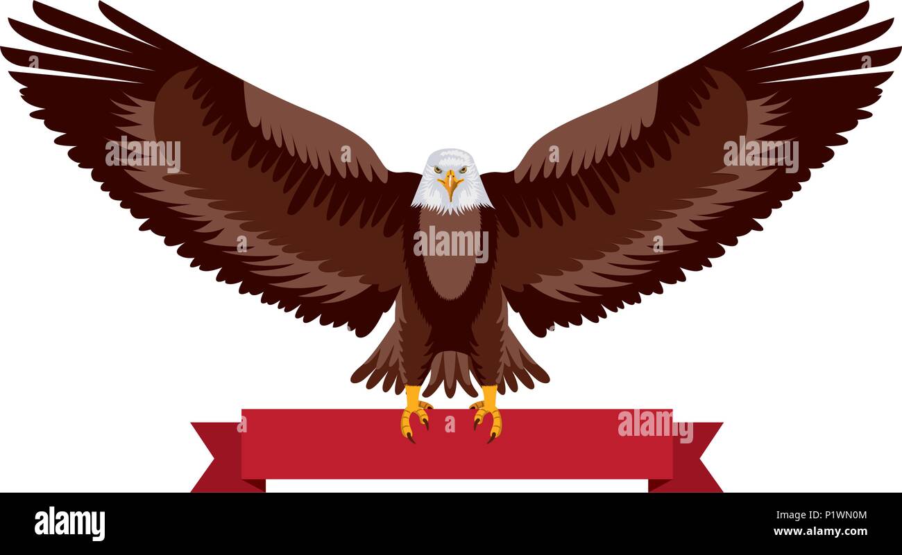 american eagle national red ribbon symbol vector illustration Stock ...