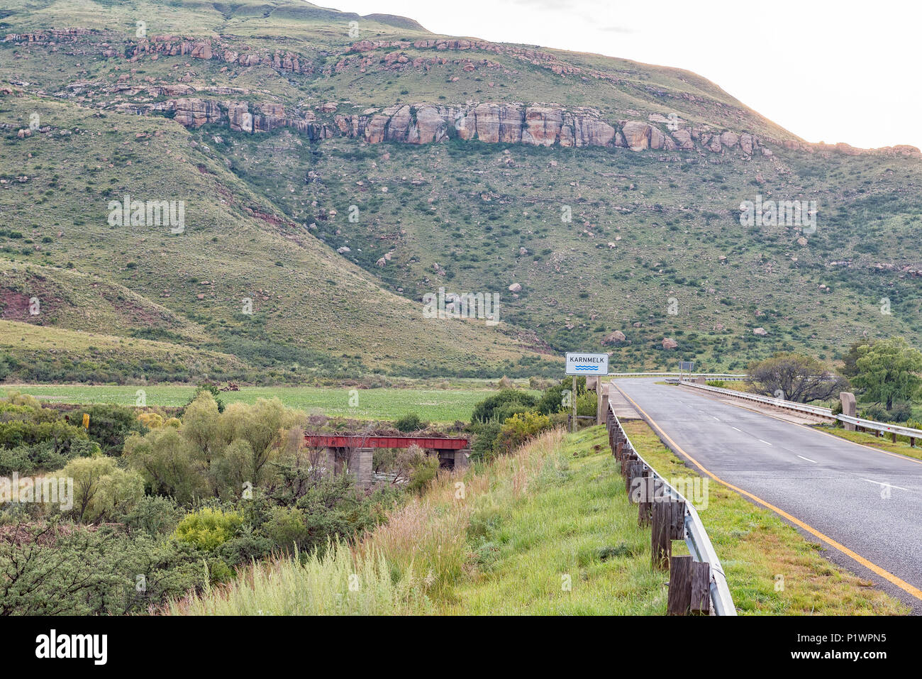 The road bridge over the Karnmelk River. A railway bridge in the third ...