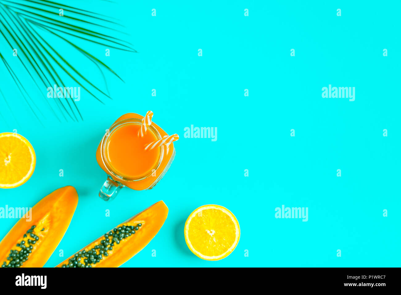 Smoothies / cocktail / juice on a bright pastel background, summer ...