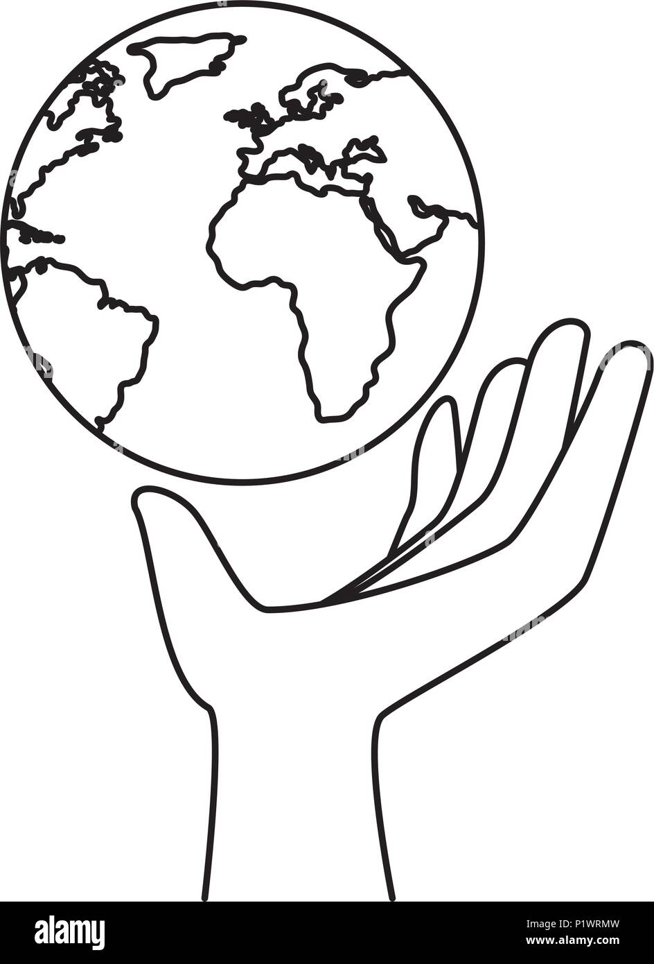 hand lifting the planet earth ecology Stock Vector Image & Art - Alamy