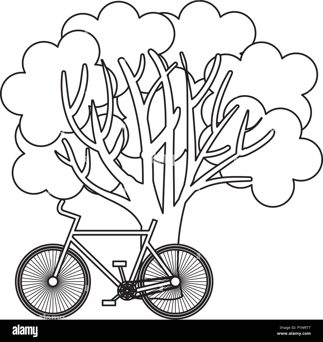 ecology tree plant with bicycle Stock Vector Image & Art - Alamy