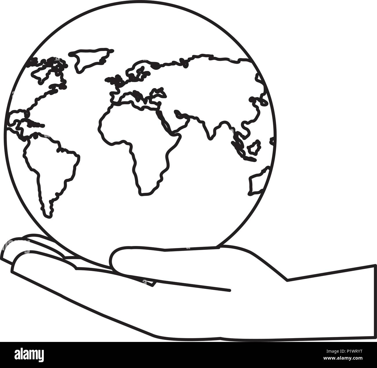 hand lifting the planet earth ecology Stock Vector Image & Art - Alamy
