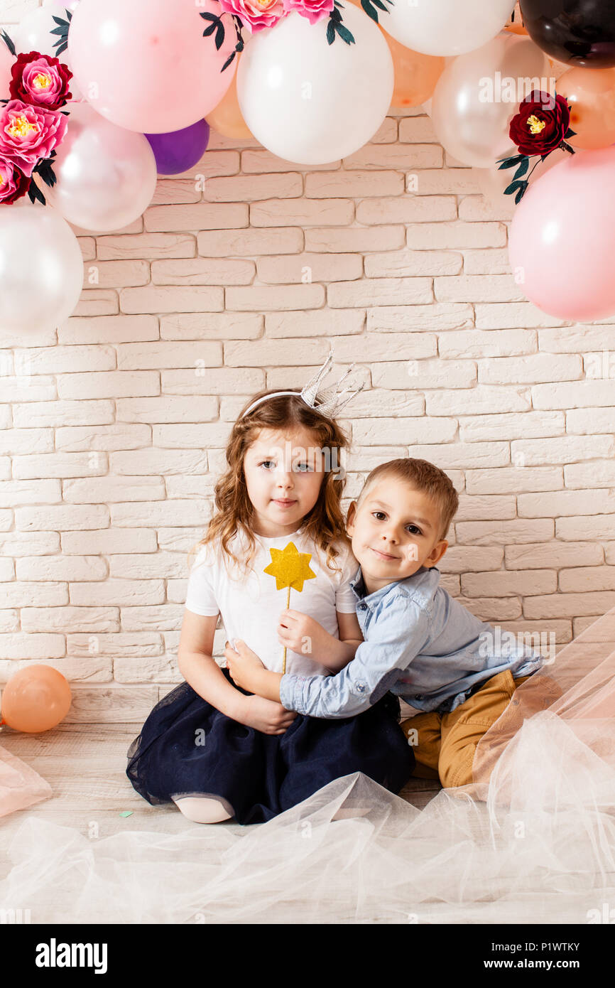 cute children on the birthday party Stock Photo - Alamy