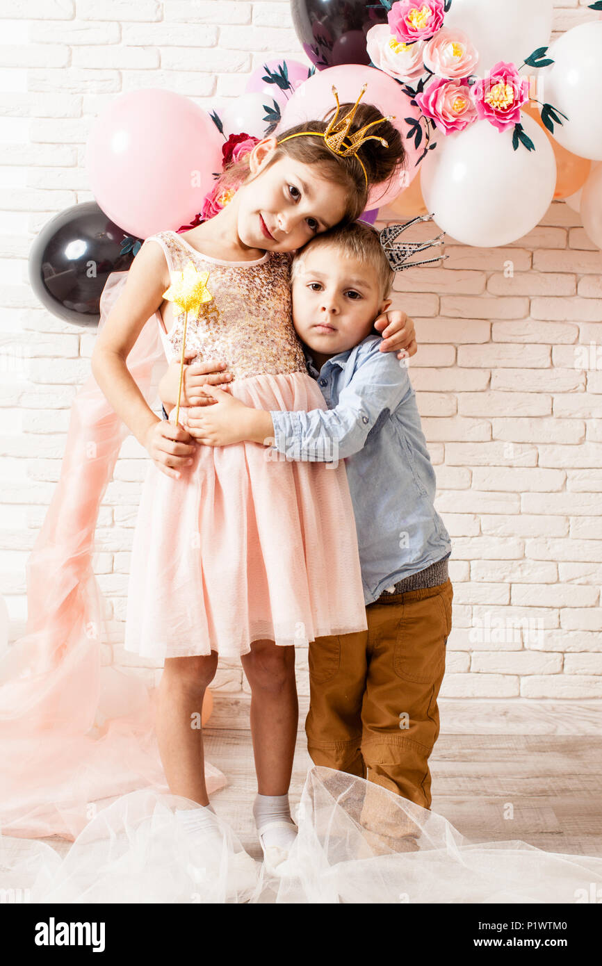 lovely kids hugging each other Stock Photo - Alamy
