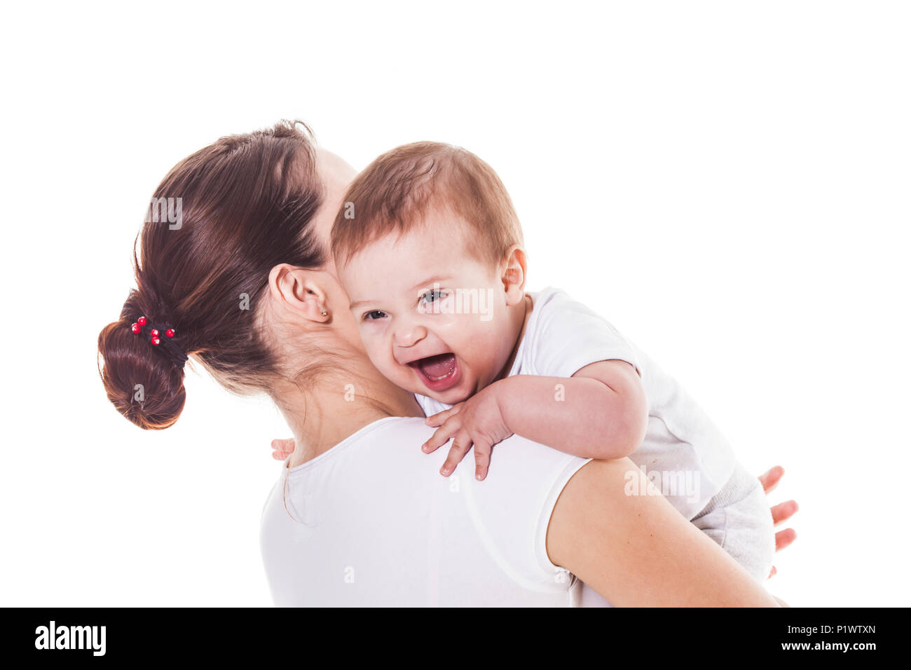 Mother and baby laughing Stock Photo - Alamy