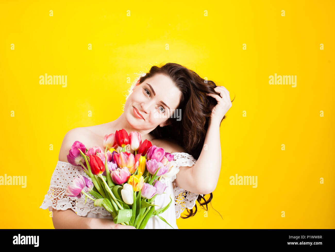 Spring photo shoot in the studio Stock Photo - Alamy