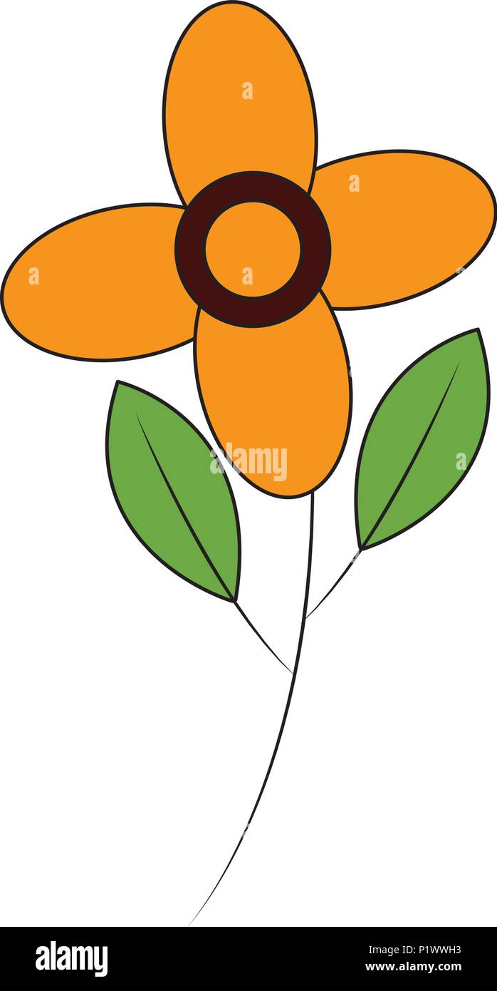 cute flower natural stem leaves image vector illustration Stock Vector ...