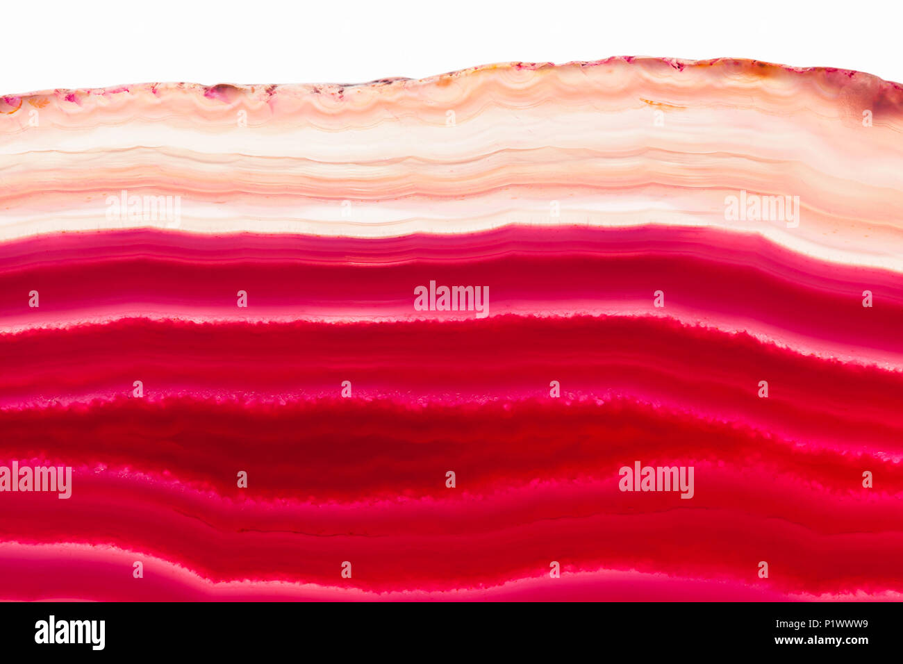 Abstract background - red agate slice mineral isolated on white ...