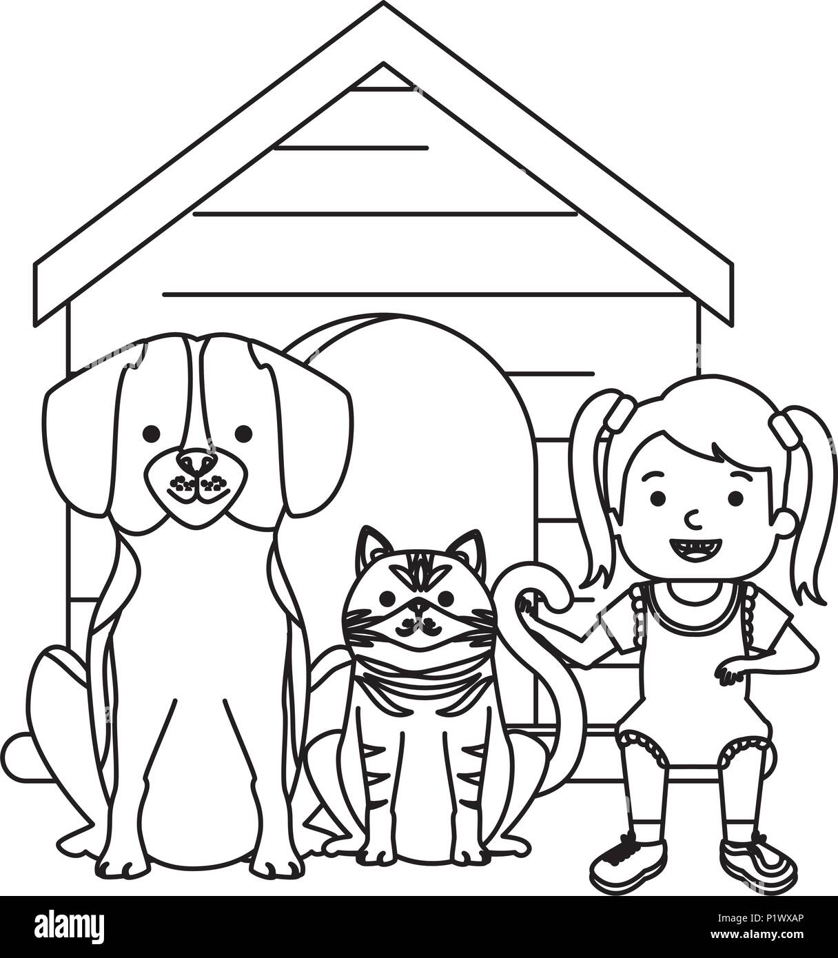 Cat And Dog Clipart Black And White