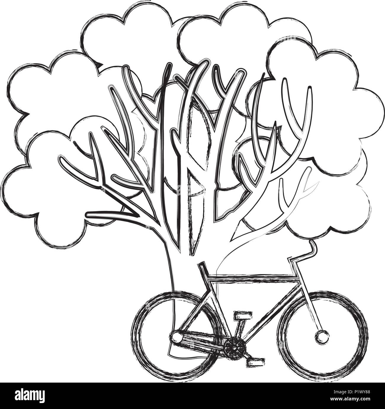 ecology tree plant with bicycle Stock Vector Image & Art - Alamy