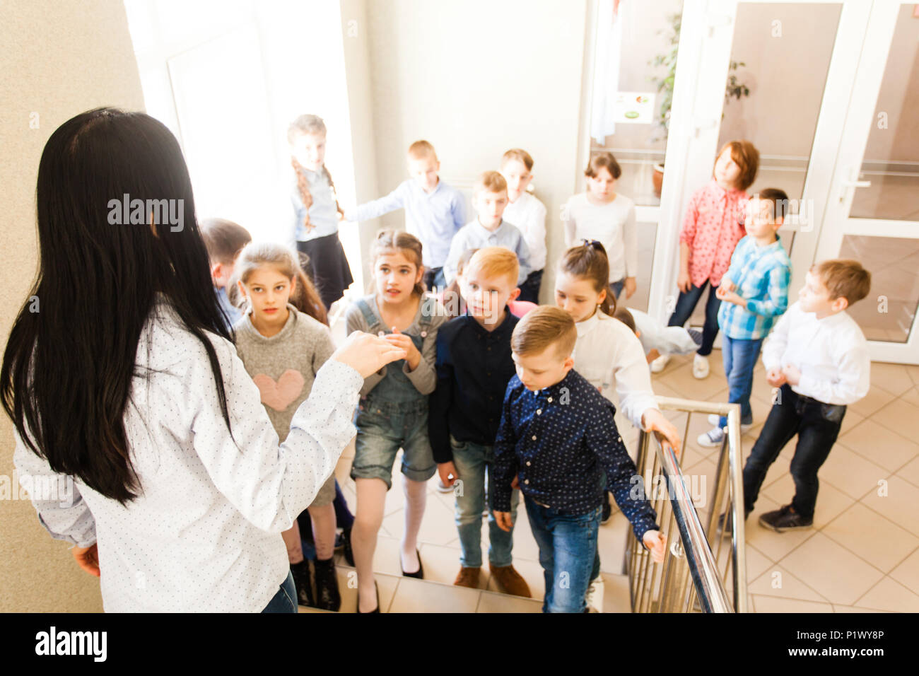 Pupils going on break Stock Photo - Alamy