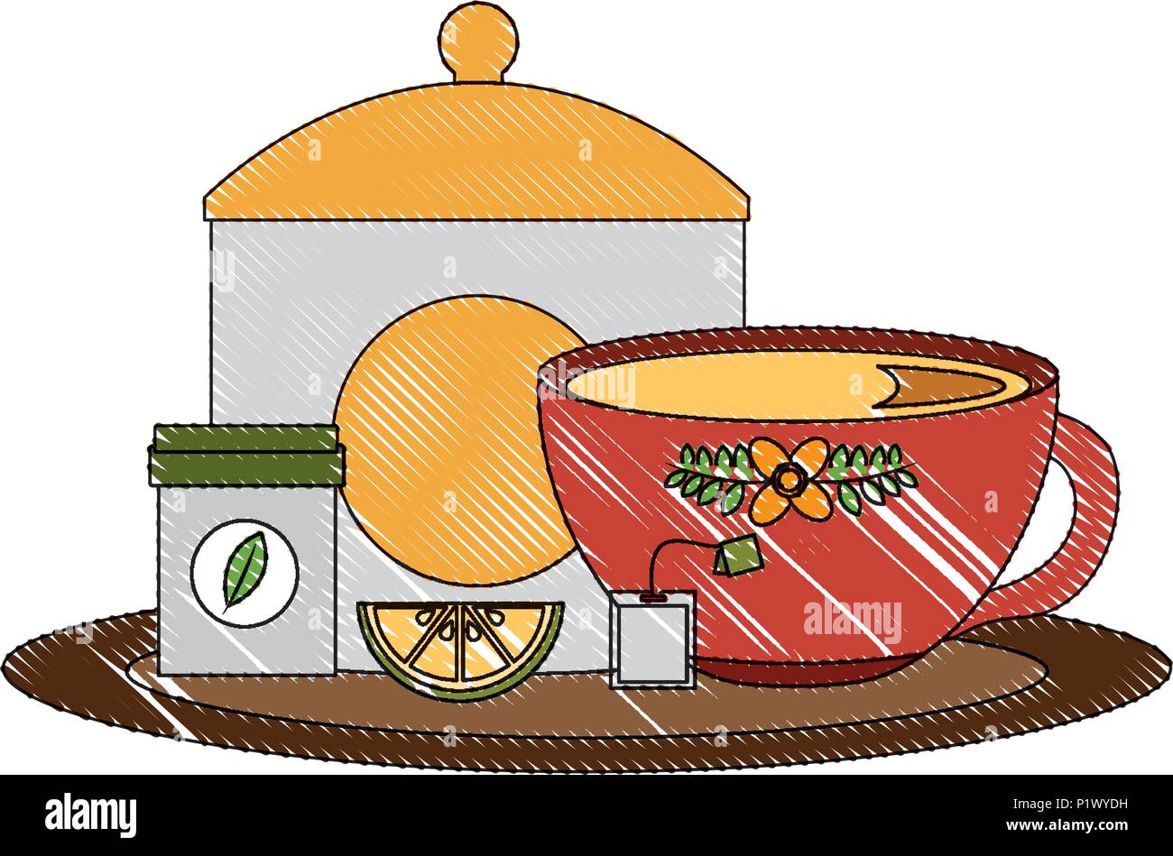 Porcelain pots Stock Vector Images - Alamy