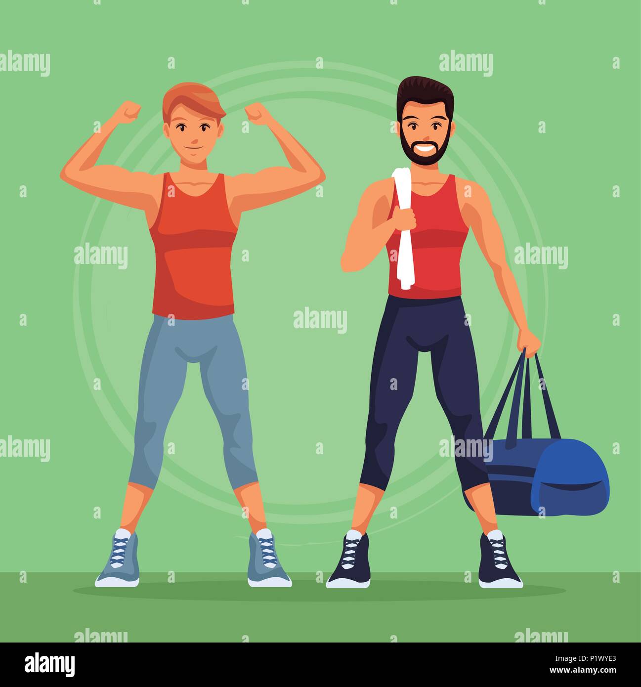 Fitness mens cartoons Stock Vector Image & Art - Alamy