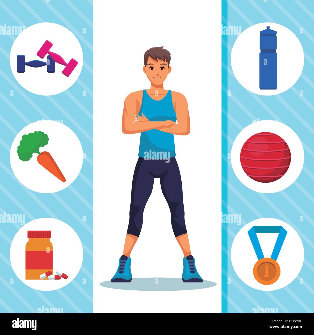 Fitness man cartoon Stock Vector Image & Art - Alamy