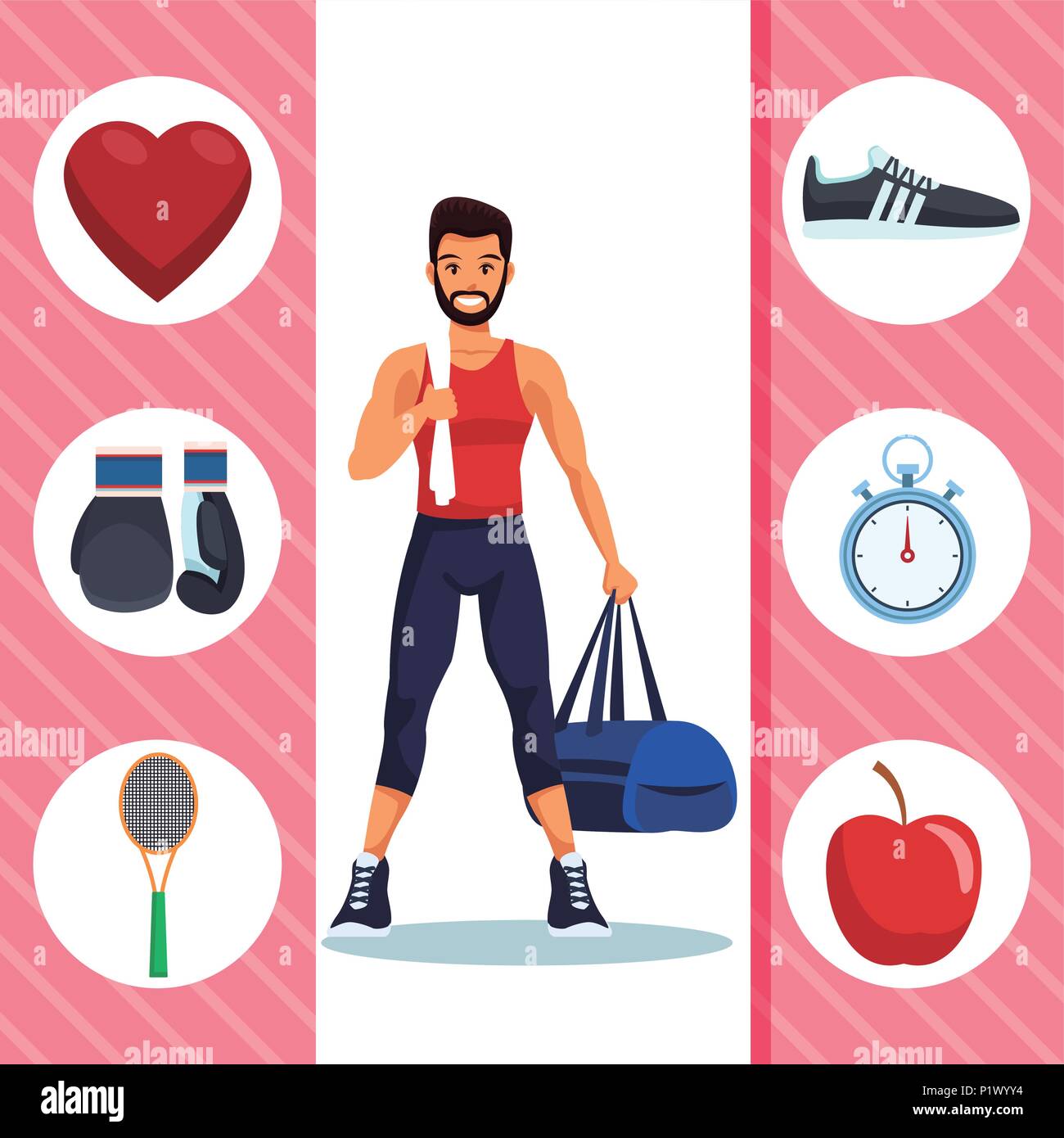 Fitness man cartoon Stock Vector Image & Art - Alamy