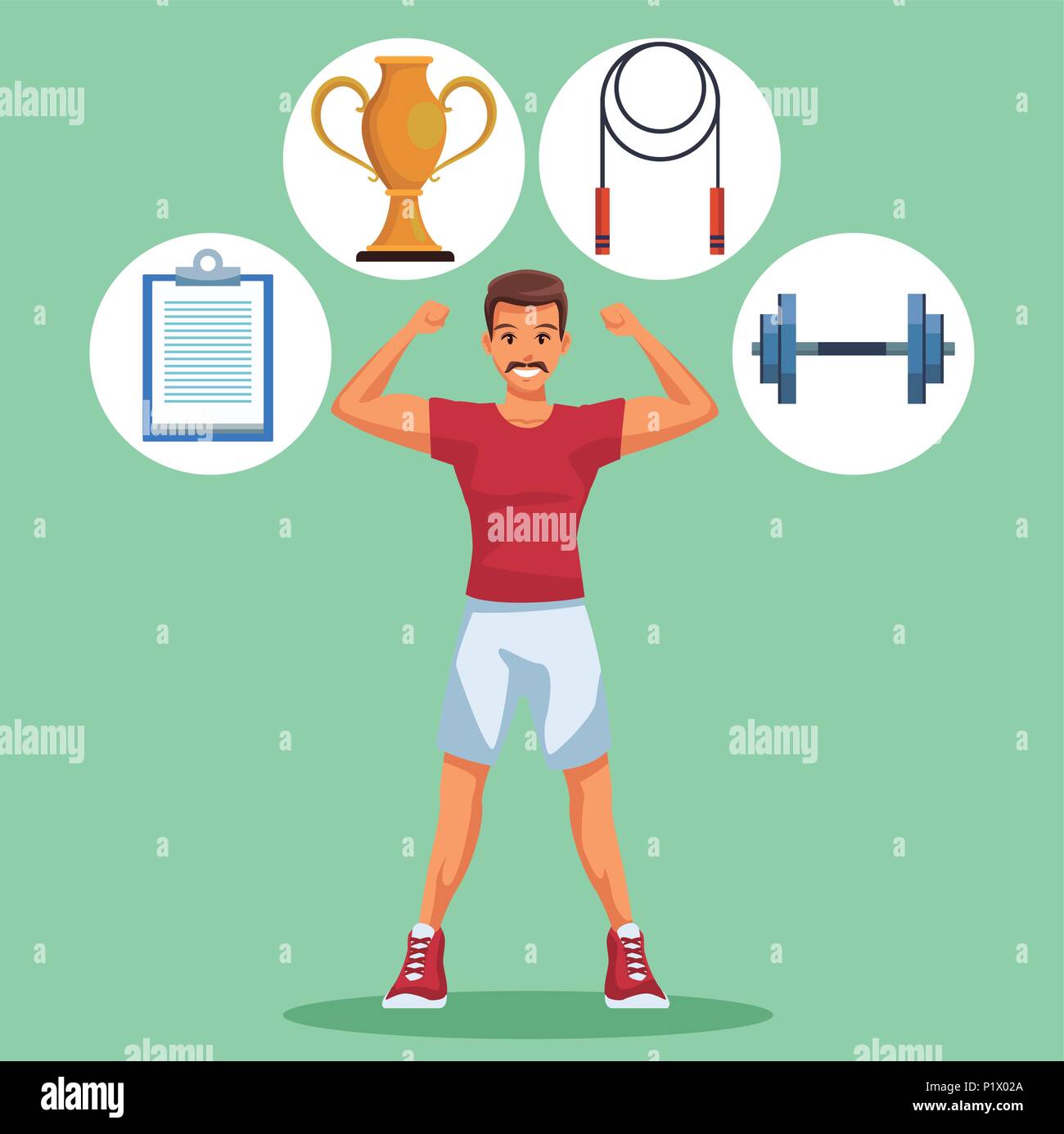 Fitness man cartoon Stock Vector Image & Art - Alamy