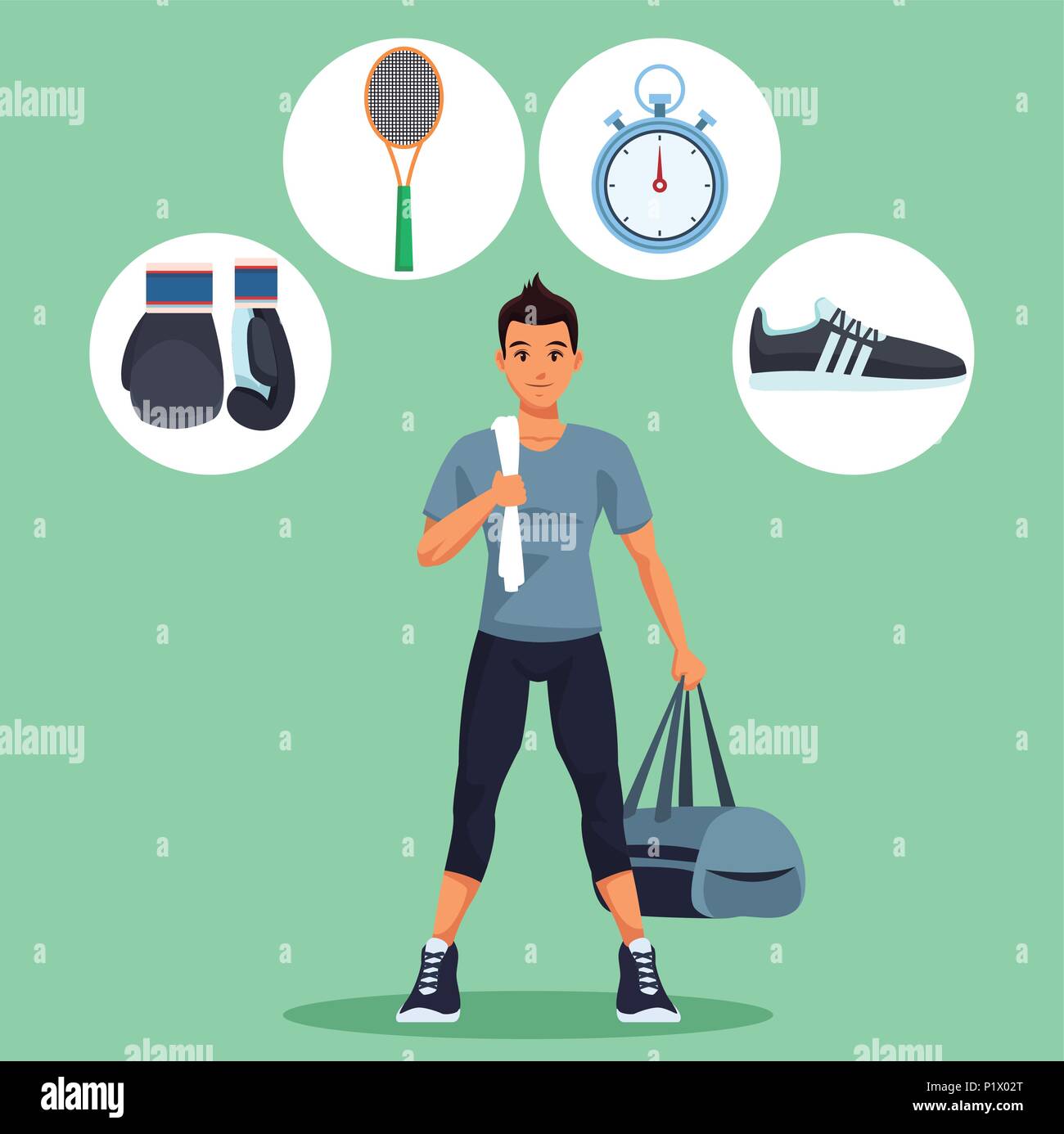 Fitness man cartoon Stock Vector Image & Art - Alamy