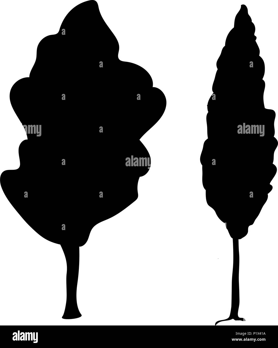 Silhouette Poplar icon tree flora Stock Vector Image & Art - Alamy